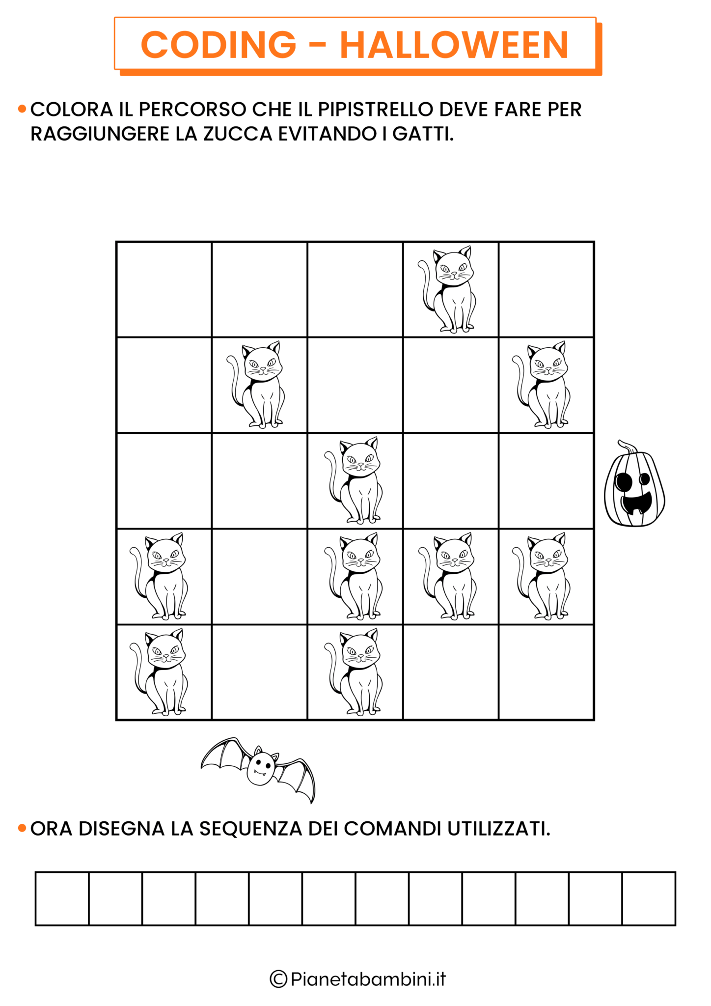 Schede di Coding su Halloween | PianetaBambini.it