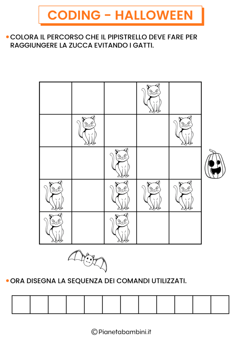 Schede di Coding su Halloween | PianetaBambini.it