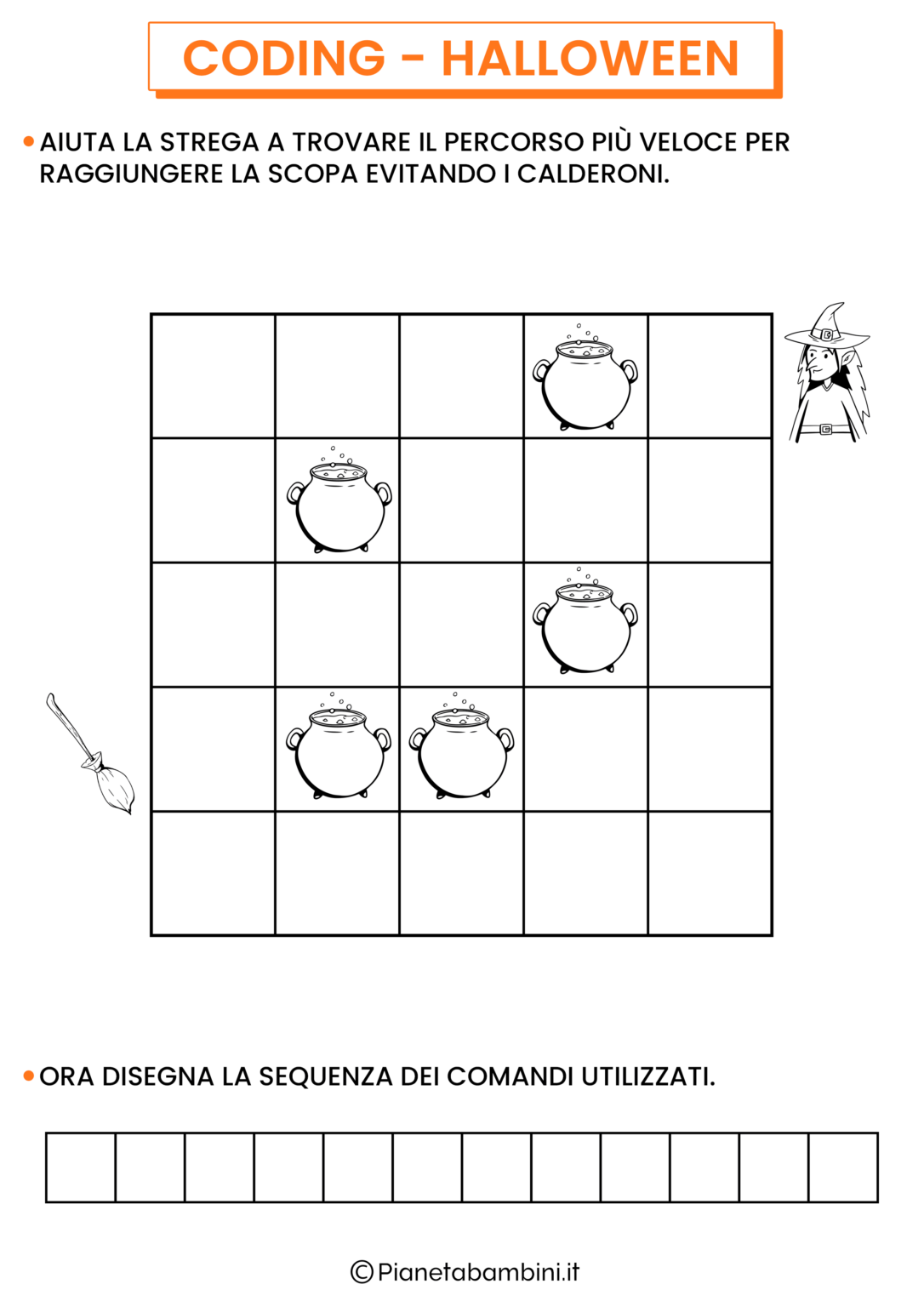 Schede di Coding su Halloween | PianetaBambini.it