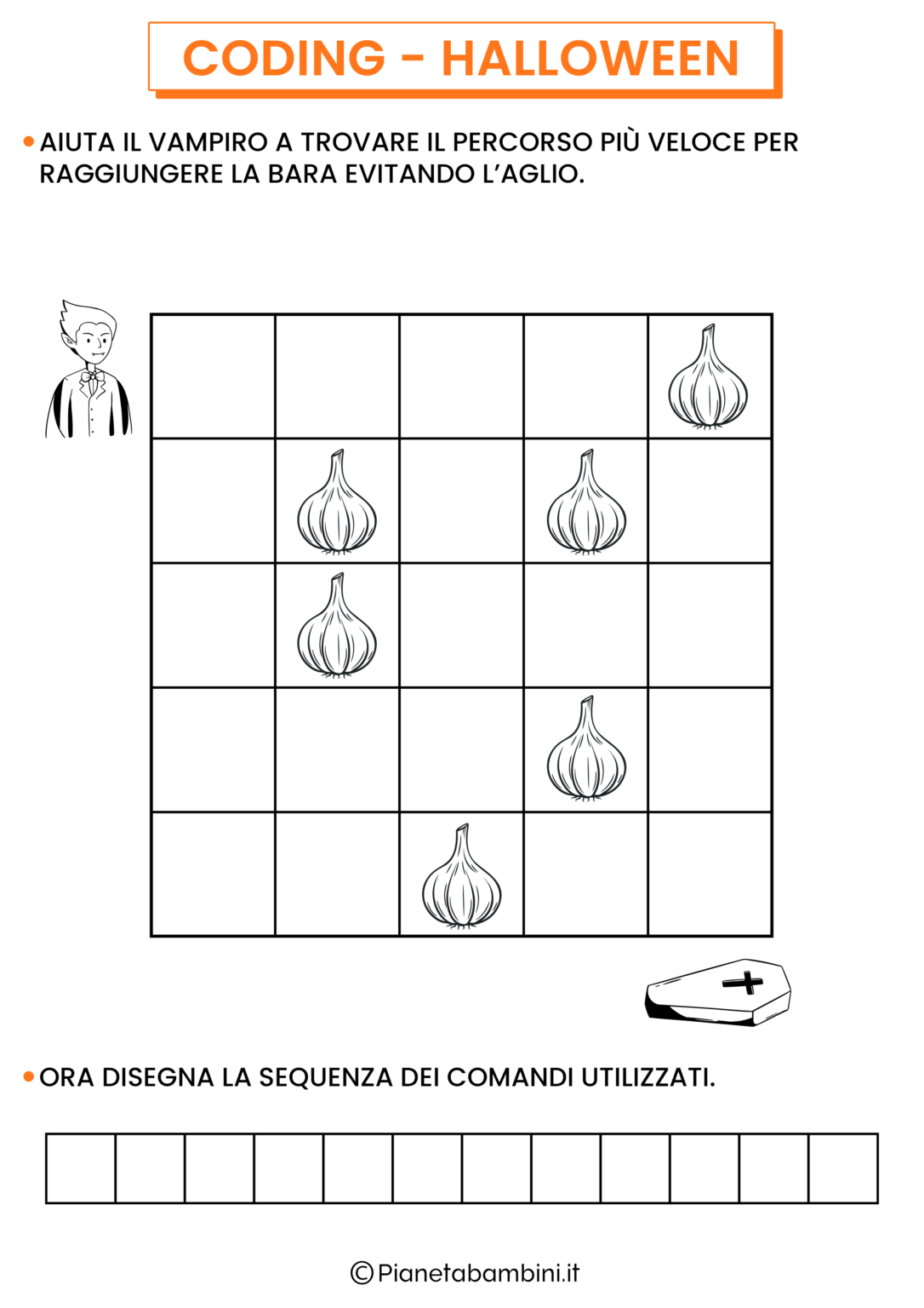 Schede di Coding su Halloween | PianetaBambini.it