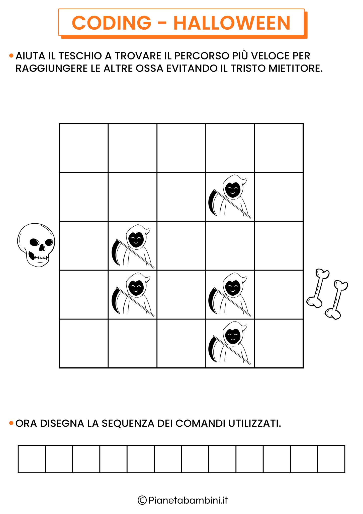 Schede di Coding su Halloween | PianetaBambini.it