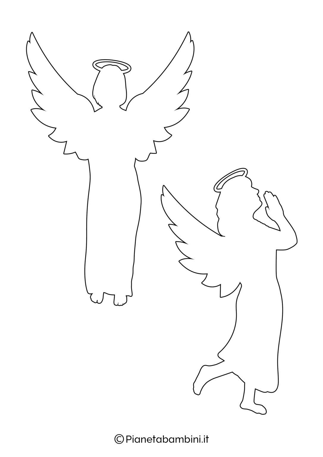 23 Sagome di Angeli da Stampare e Ritagliare | PianetaBambini.it