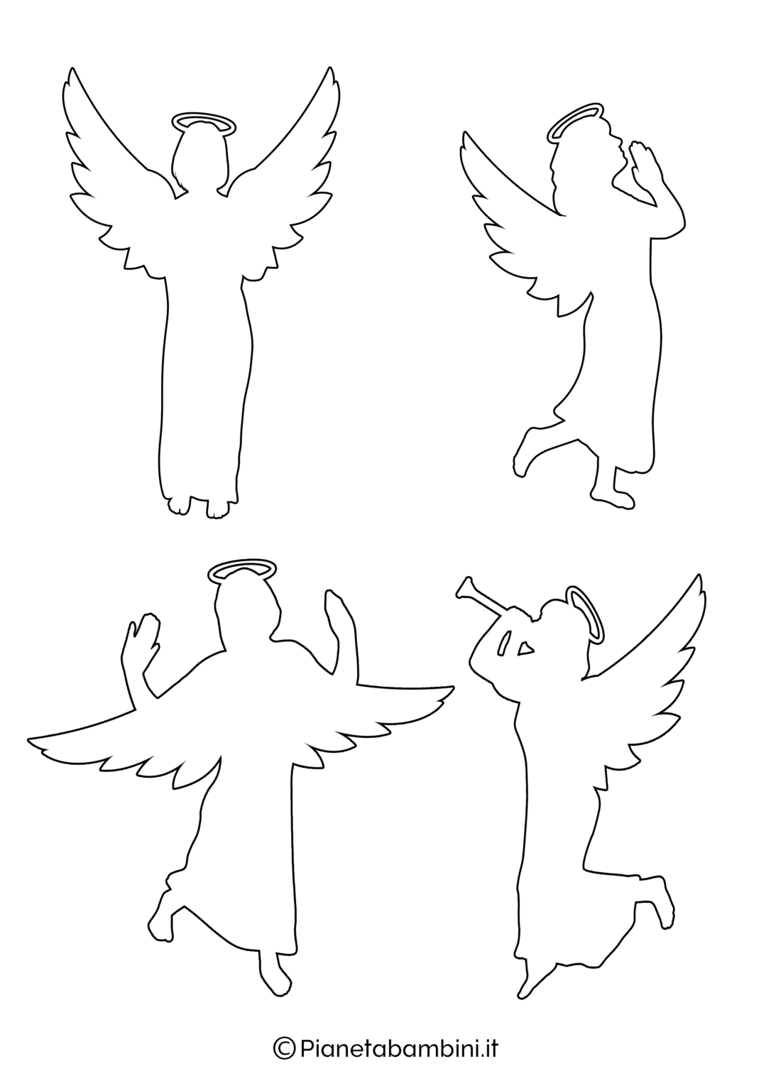 23 Sagome di Angeli da Stampare e Ritagliare | PianetaBambini.it