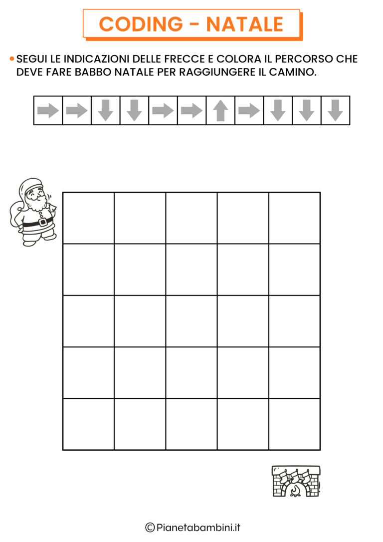 Schede di Coding sul Natale | PianetaBambini.it