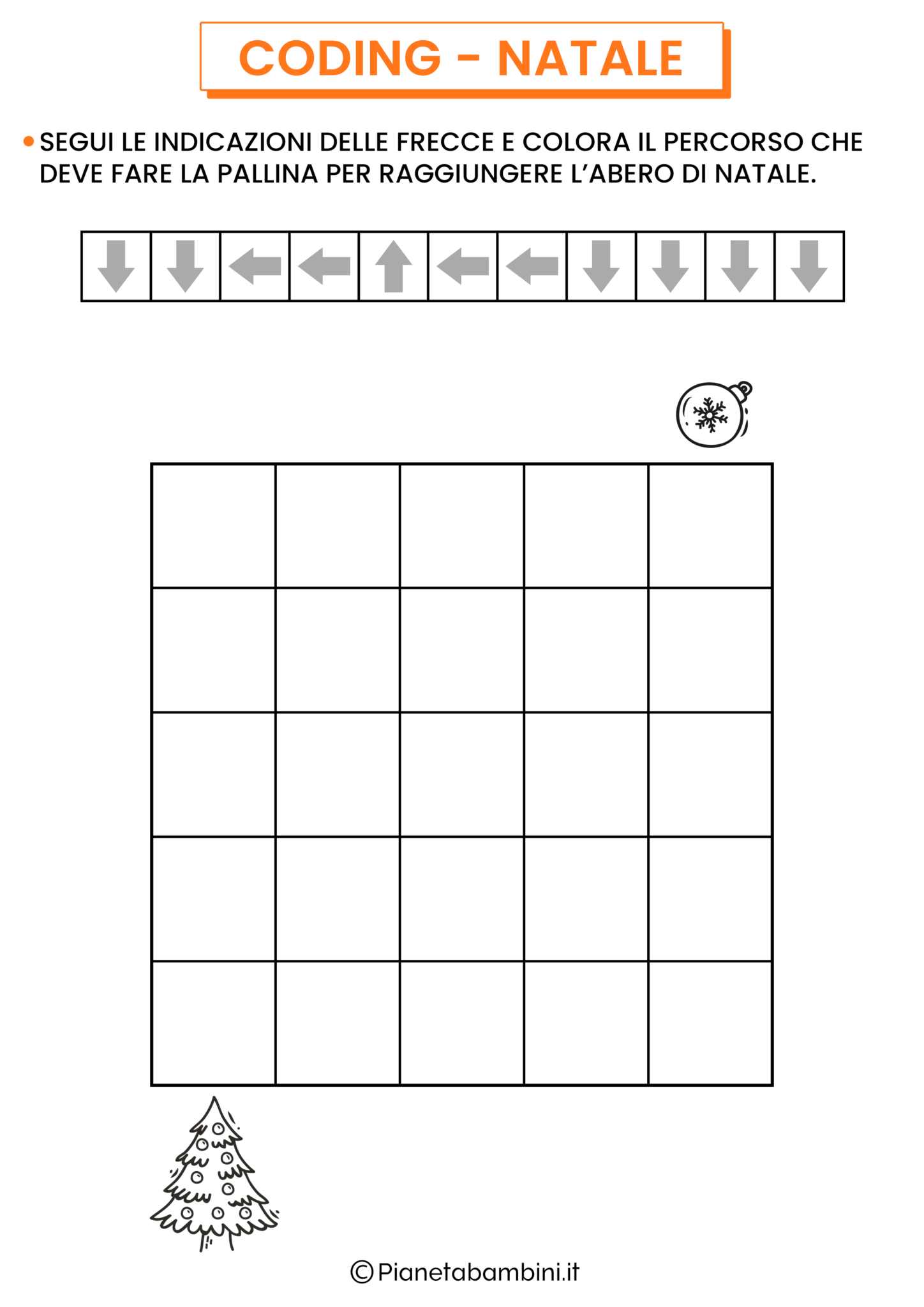 Schede di Coding sul Natale | PianetaBambini.it
