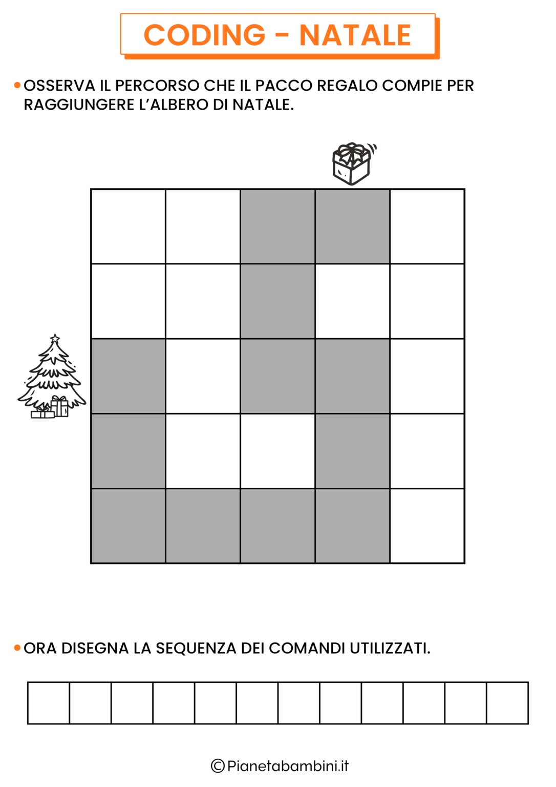 Schede di Coding sul Natale | PianetaBambini.it
