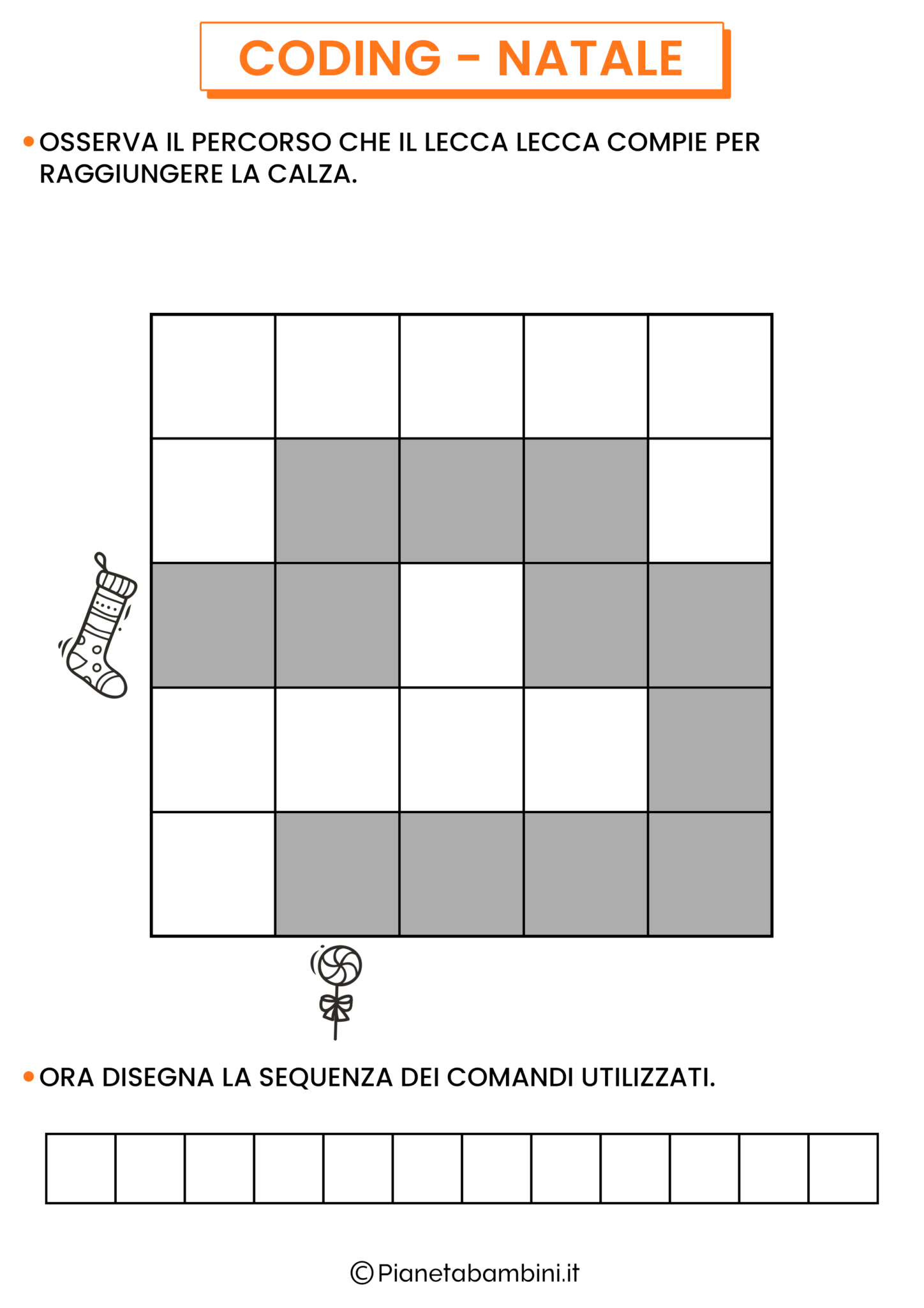 Schede di Coding sul Natale | PianetaBambini.it