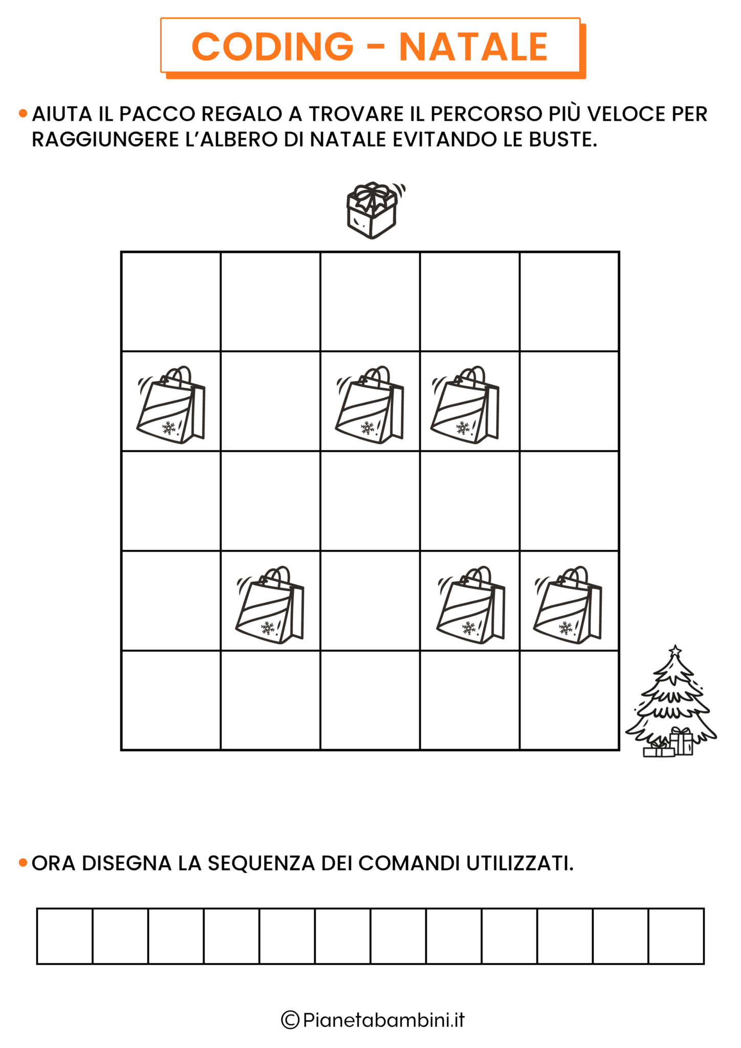 Schede di Coding sul Natale | PianetaBambini.it