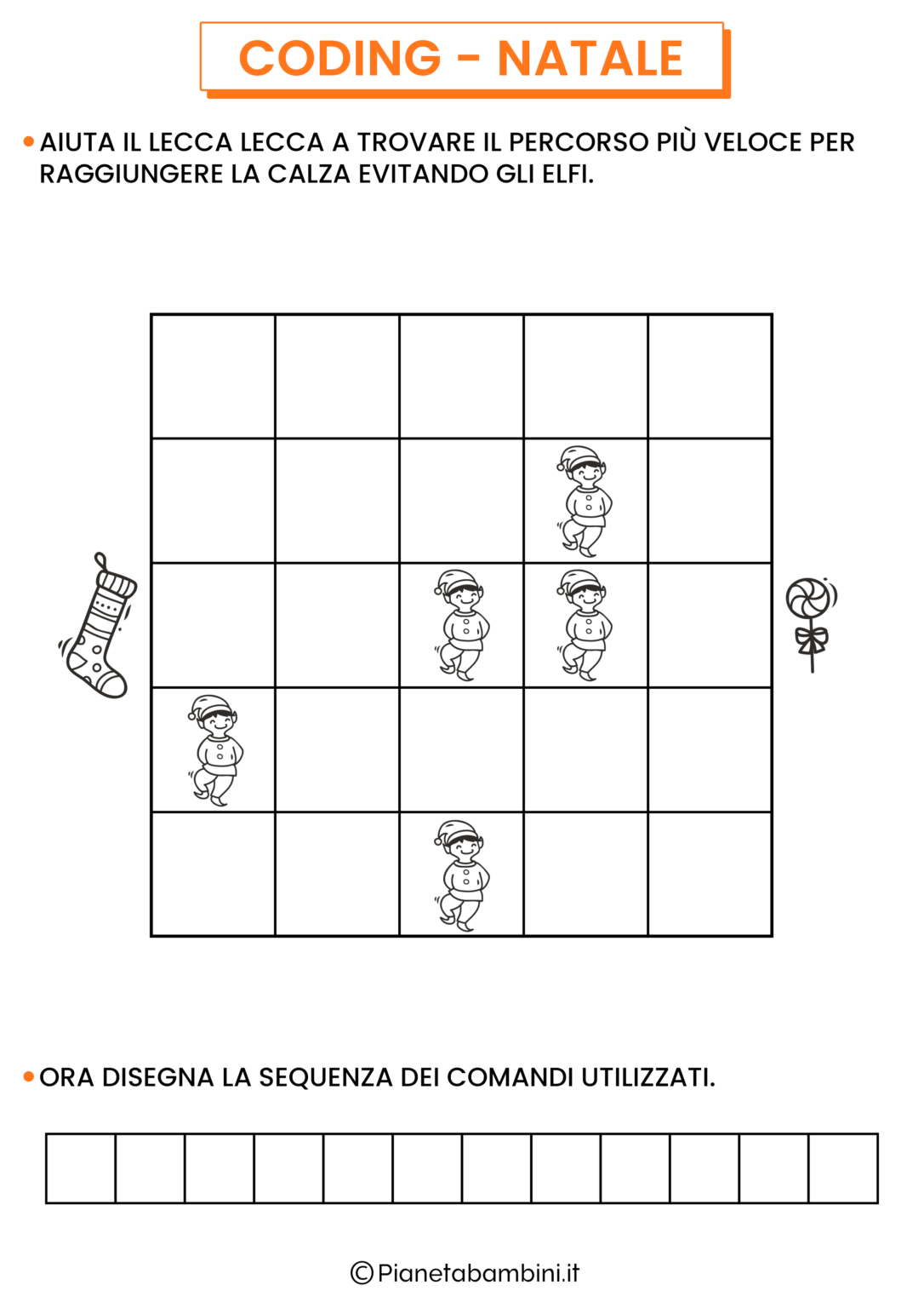 Schede di Coding sul Natale | PianetaBambini.it