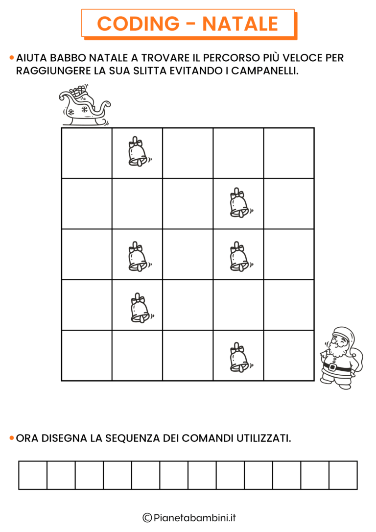 Schede di Coding sul Natale | PianetaBambini.it