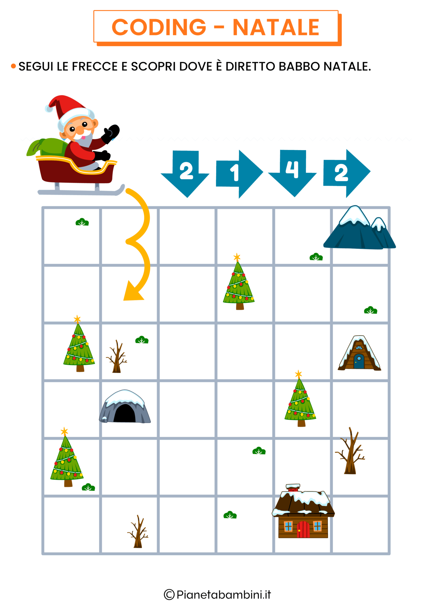 Schede di Coding sul Natale | PianetaBambini.it