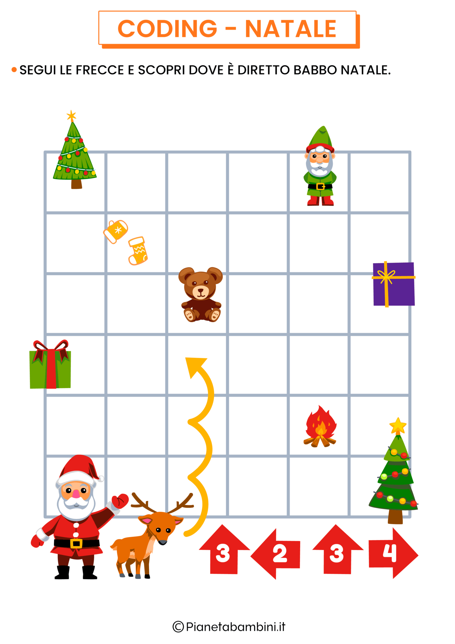 Schede di Coding sul Natale | PianetaBambini.it