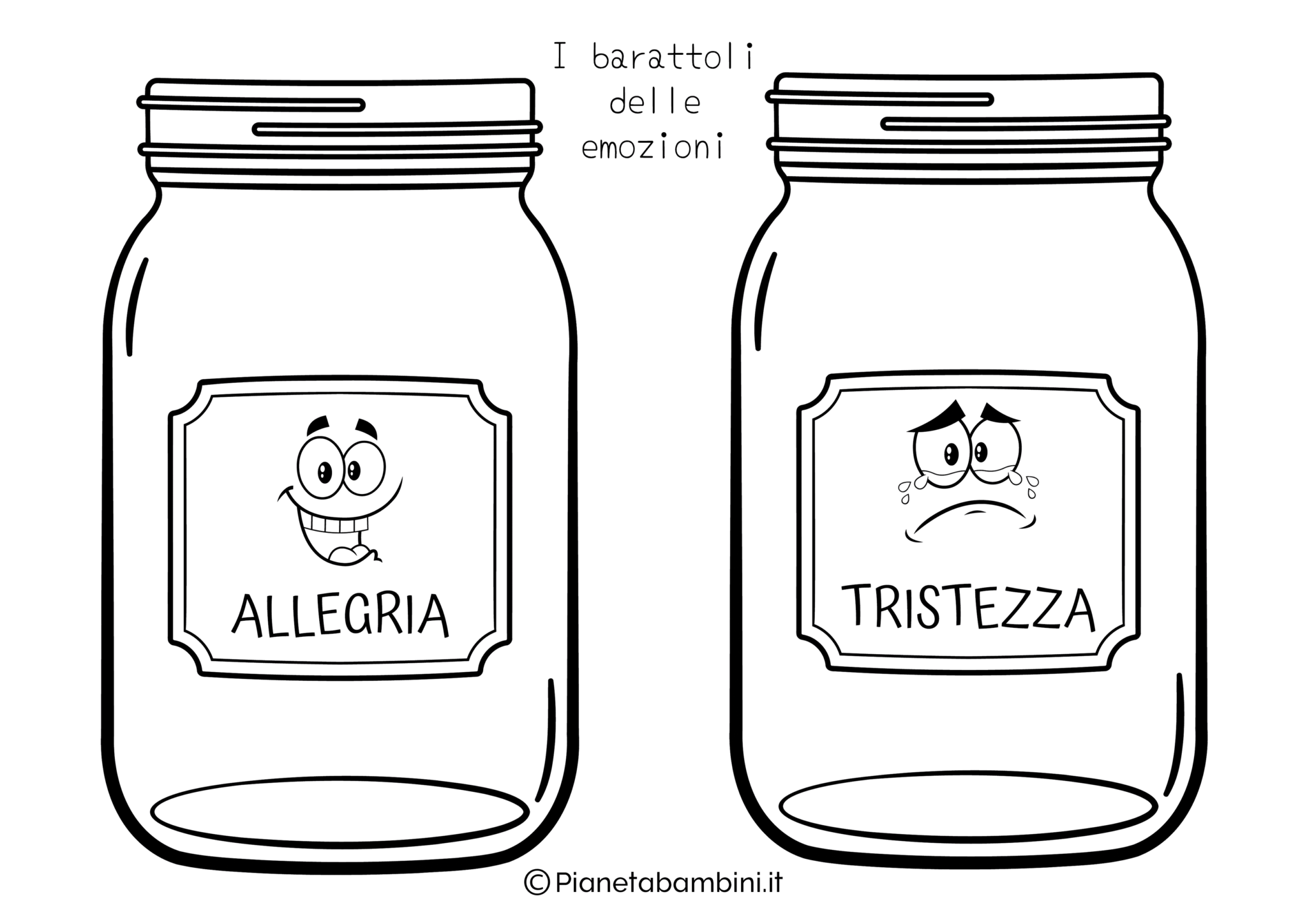 Barattoli delle Emozioni da Colorare | PianetaBambini.it