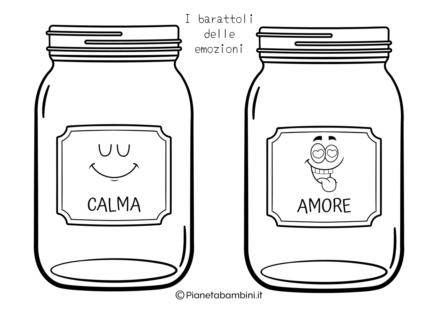 Barattoli delle Emozioni da Colorare | PianetaBambini.it