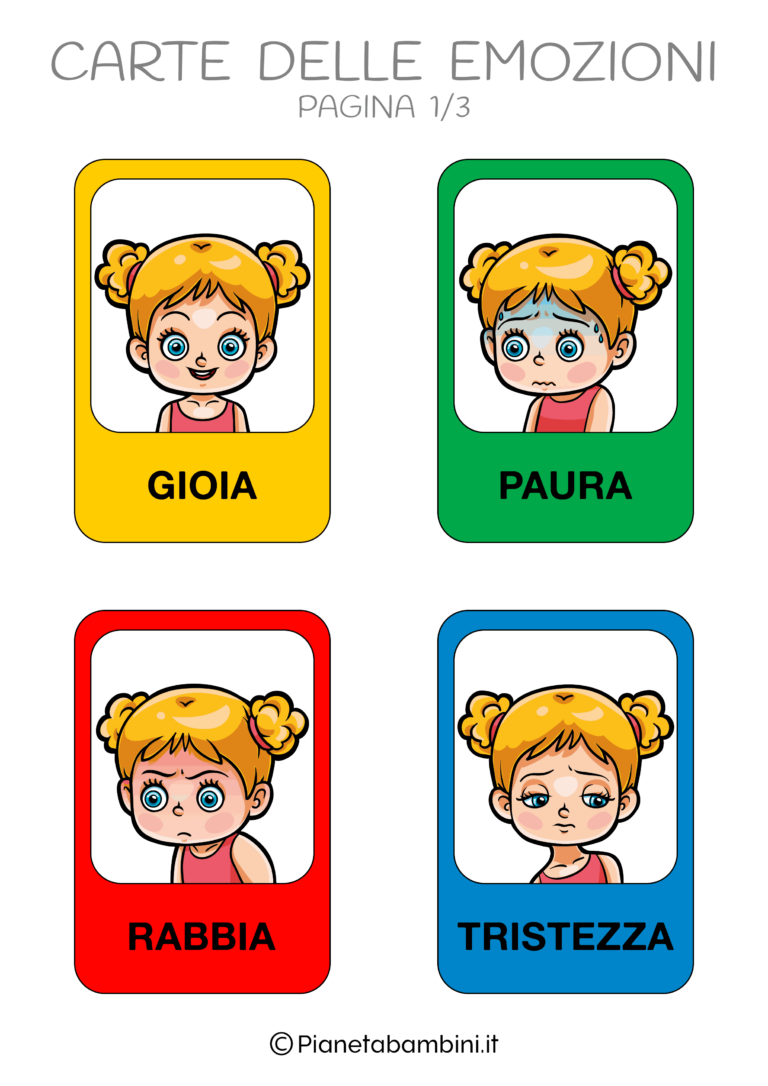 Carte delle Emozioni da Stampare | PianetaBambini.it