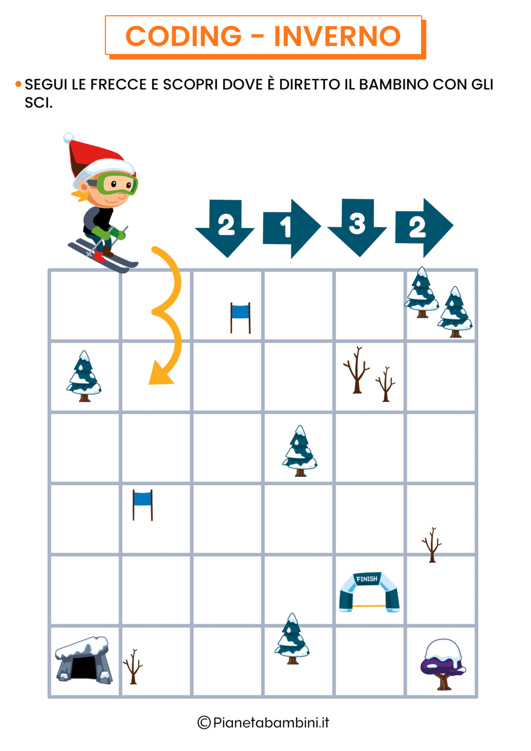 Schede di Coding sull'Inverno | PianetaBambini.it