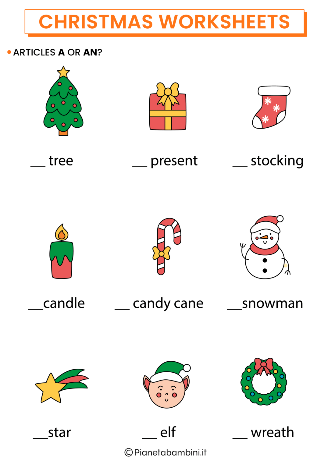 Schede Didattiche di Inglese sul Natale | PianetaBambini.it