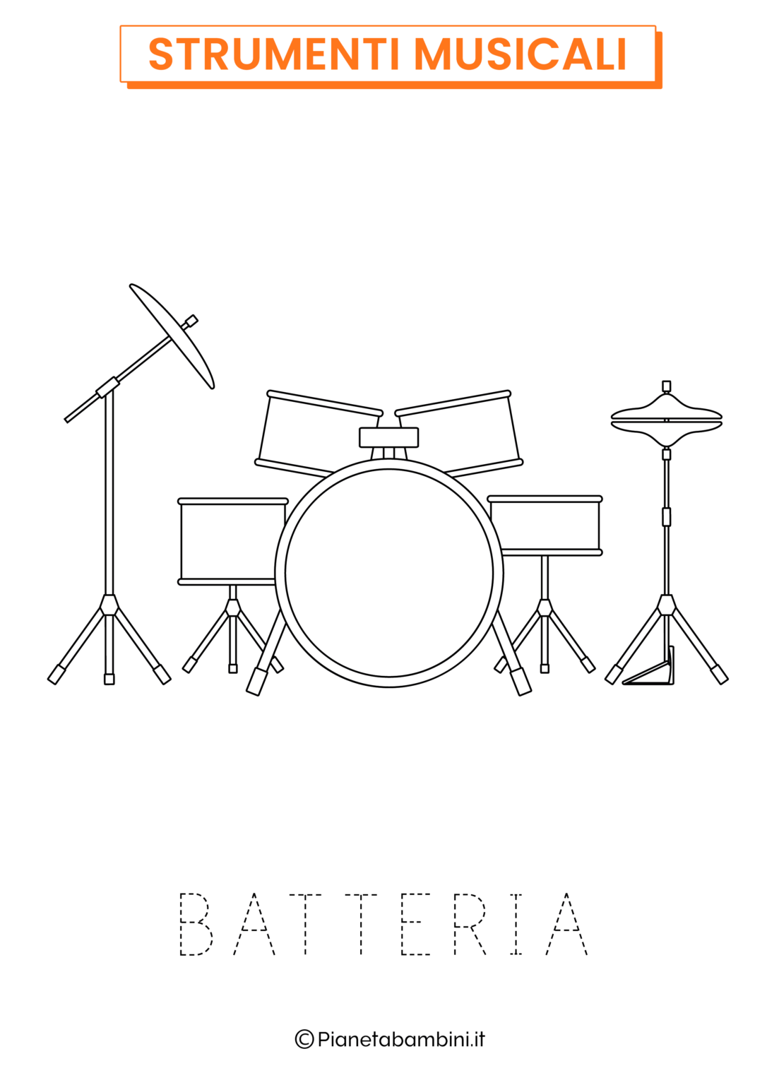 40 Strumenti Musicali da Colorare | PianetaBambini.it