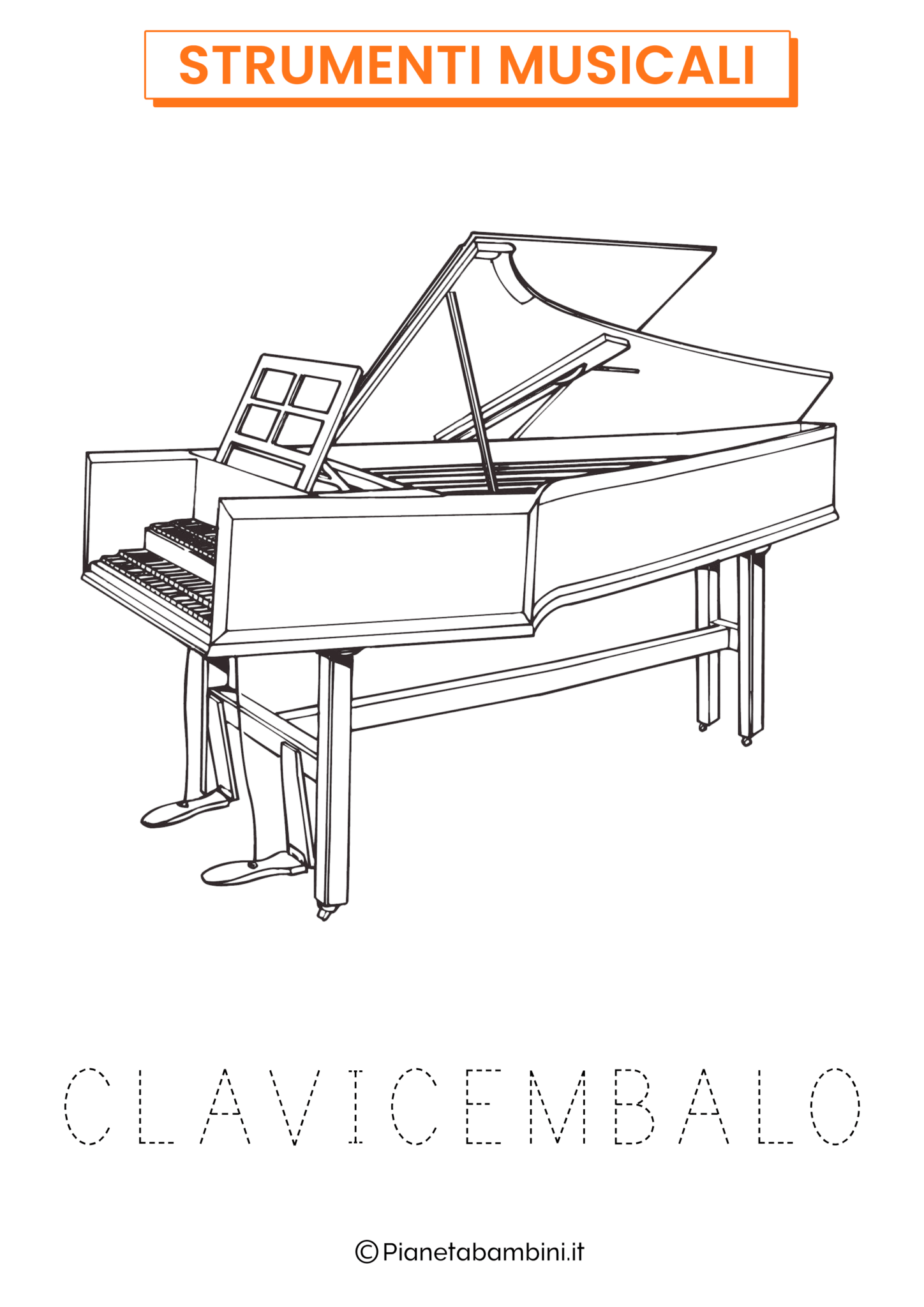 40 Strumenti Musicali da Colorare | PianetaBambini.it