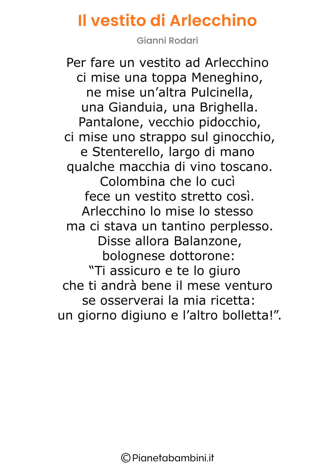 Poesie di Carnevale di Gianni Rodari | PianetaBambini.it