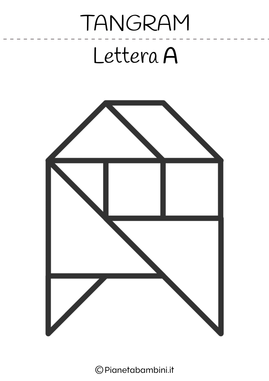 Tangram: le Lettere dell'Alfabeto da Stampare | PianetaBambini.it
