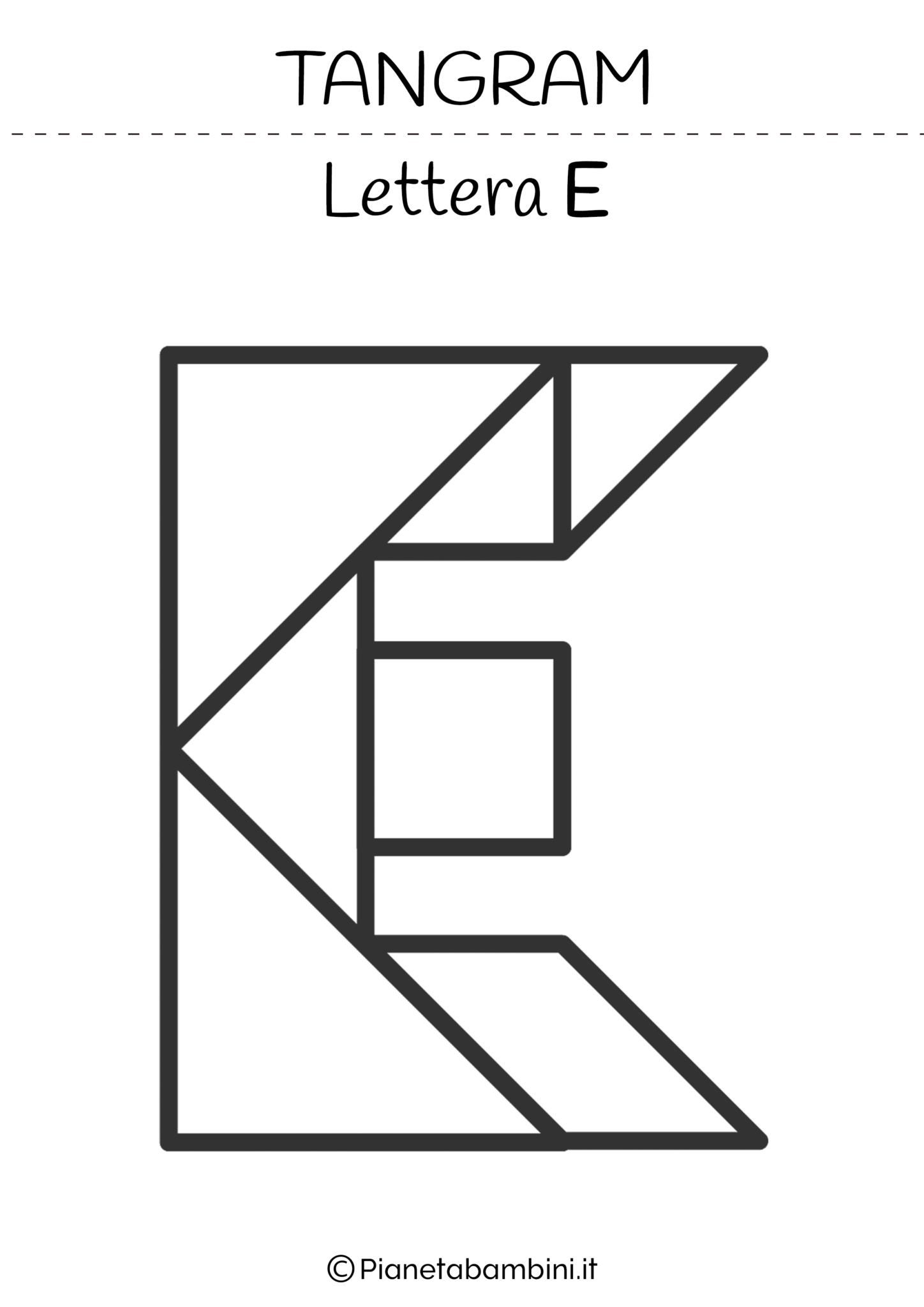 Tangram: le Lettere dell'Alfabeto da Stampare | PianetaBambini.it