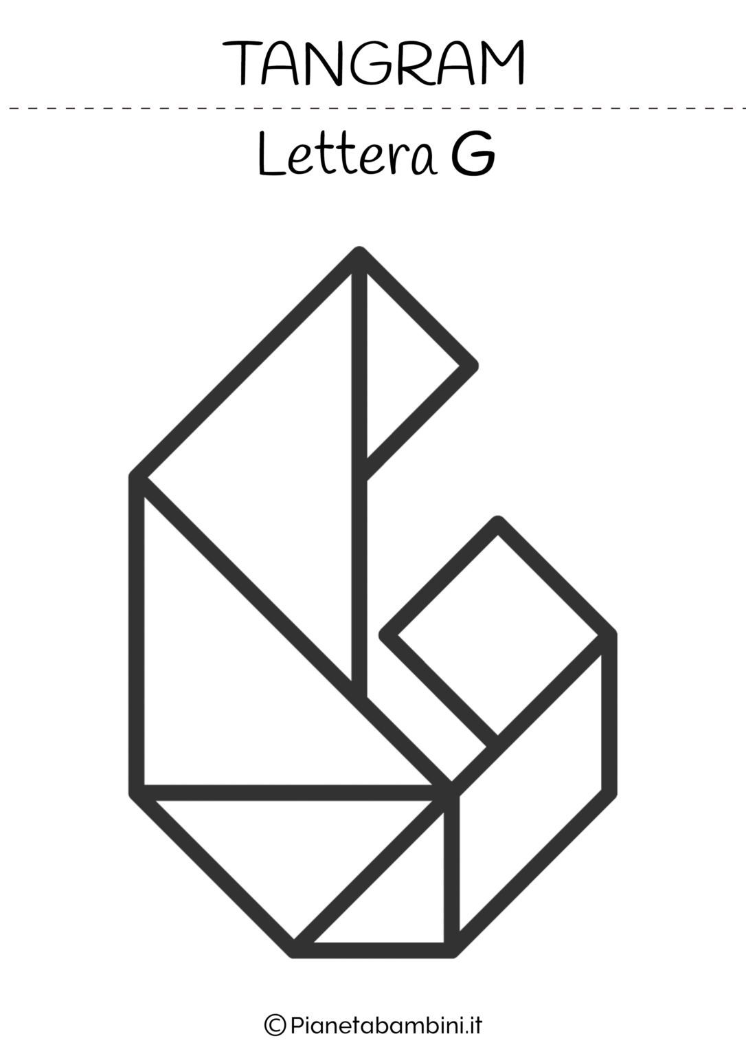 Tangram: le Lettere dell'Alfabeto da Stampare | PianetaBambini.it