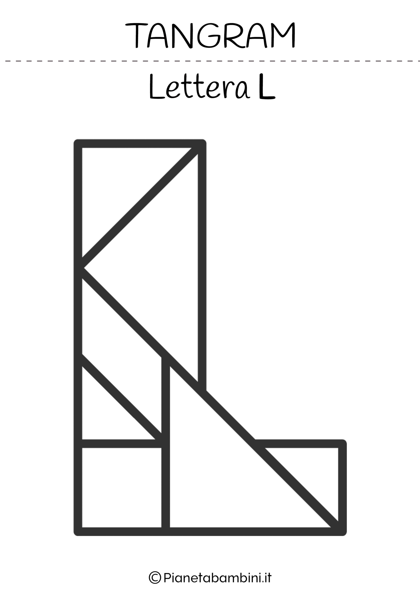 Tangram: le Lettere dell'Alfabeto da Stampare | PianetaBambini.it