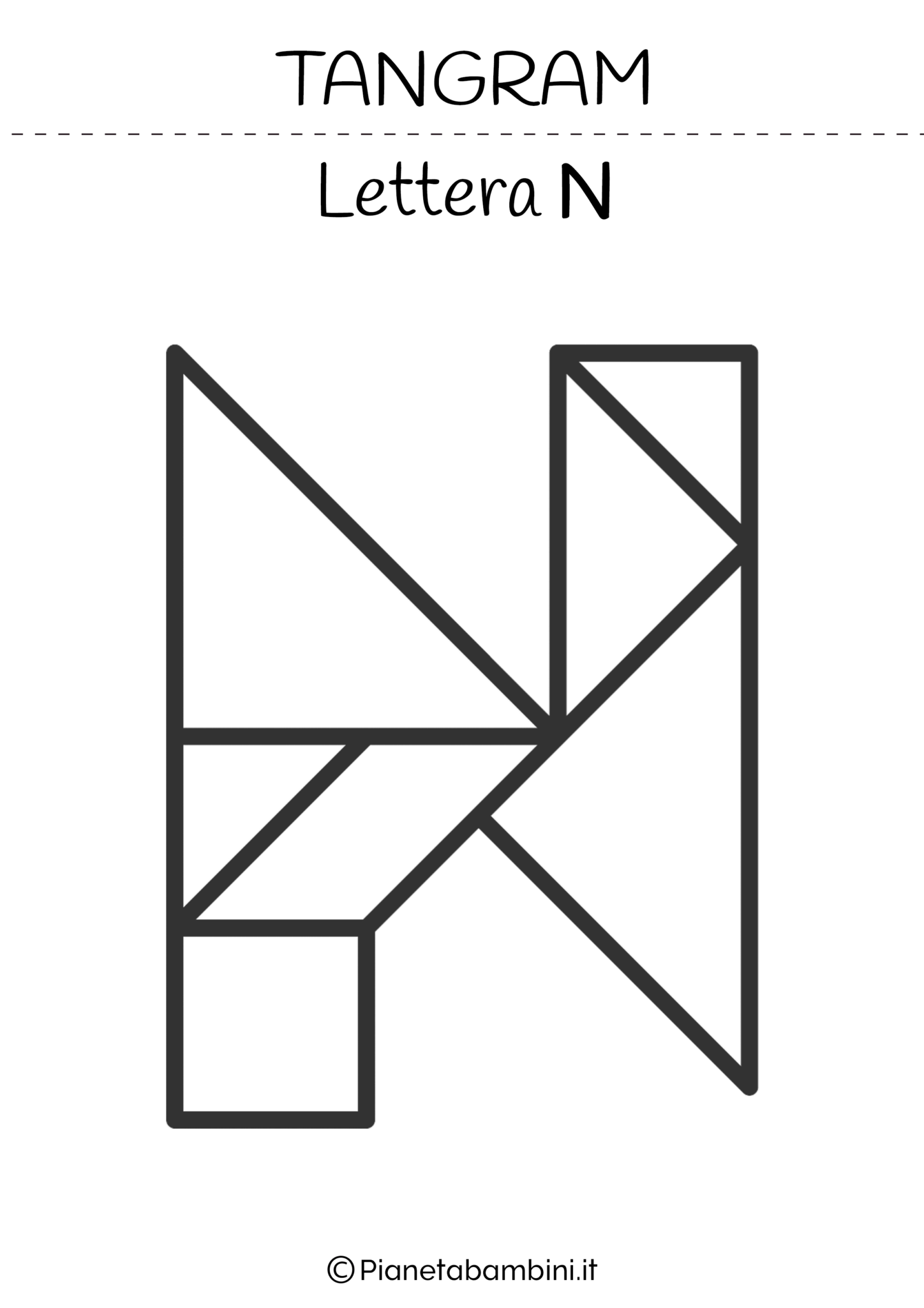 Tangram: le Lettere dell'Alfabeto da Stampare | PianetaBambini.it
