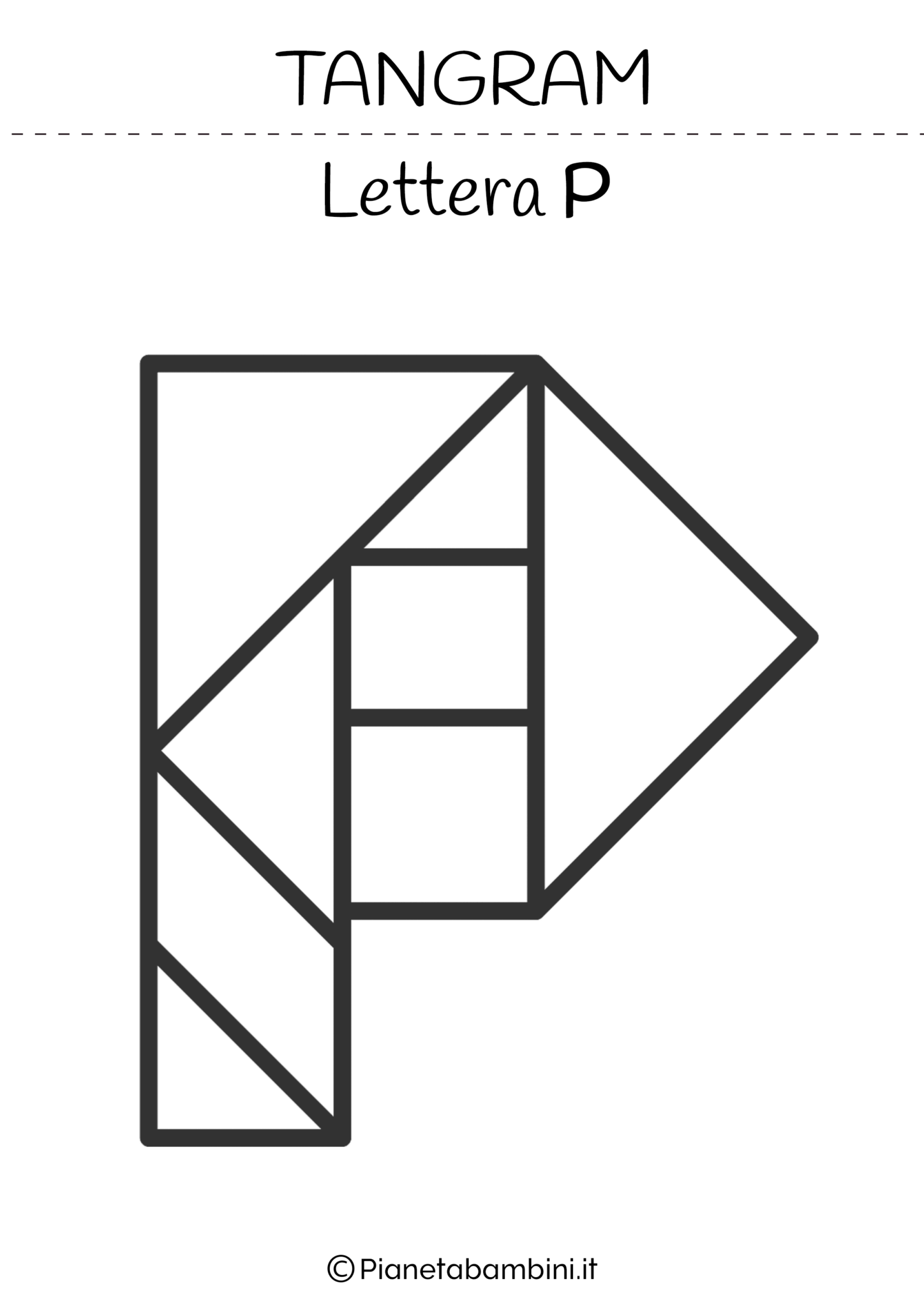 Tangram: le Lettere dell'Alfabeto da Stampare | PianetaBambini.it