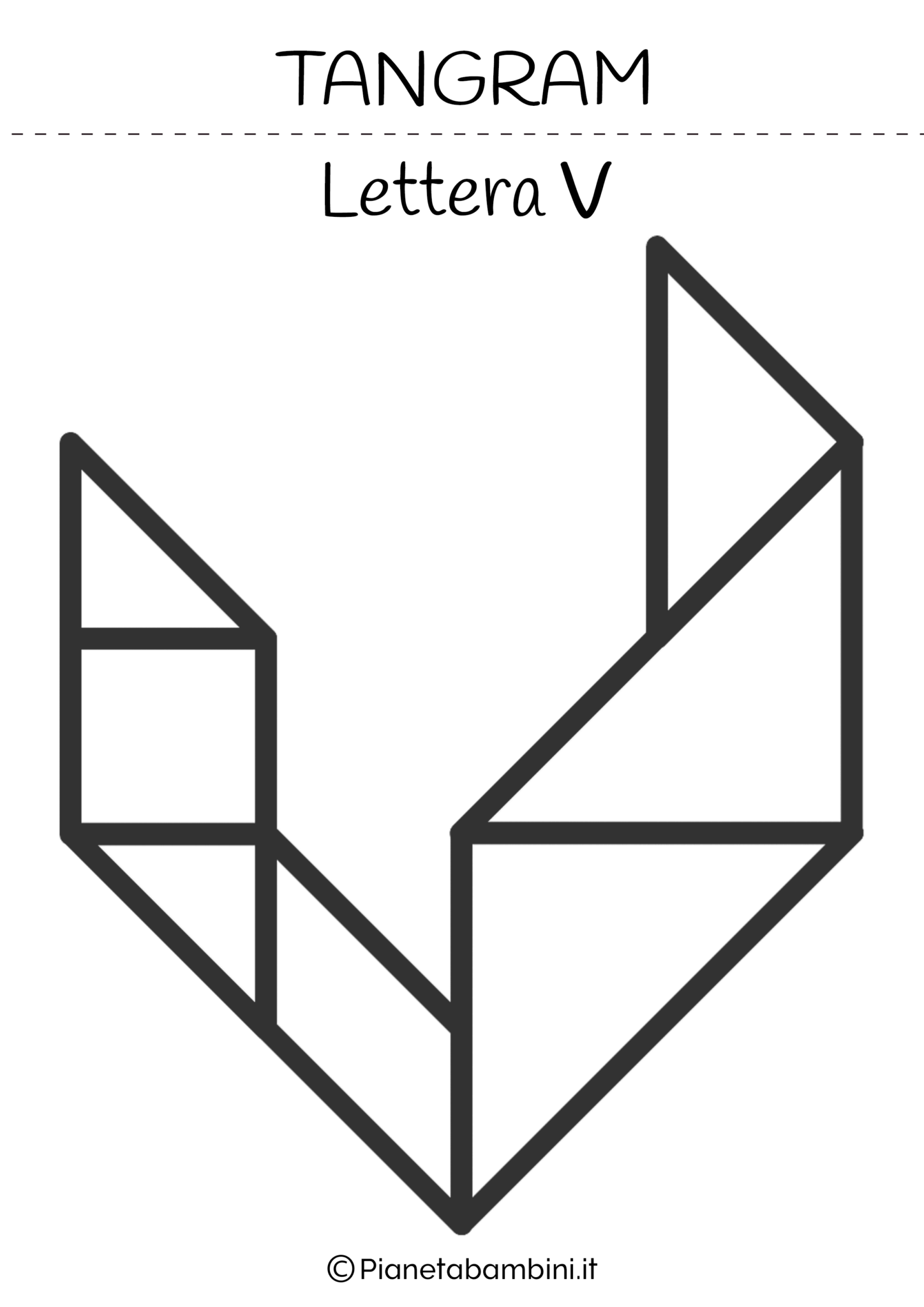 Tangram: le Lettere dell'Alfabeto da Stampare | PianetaBambini.it