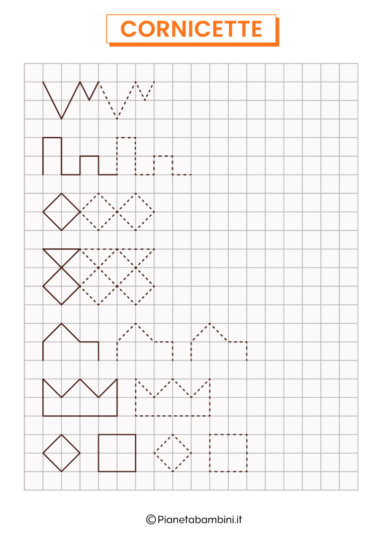 Cornicette a Quadretti Grandi 1 cm | PianetaBambini.it
