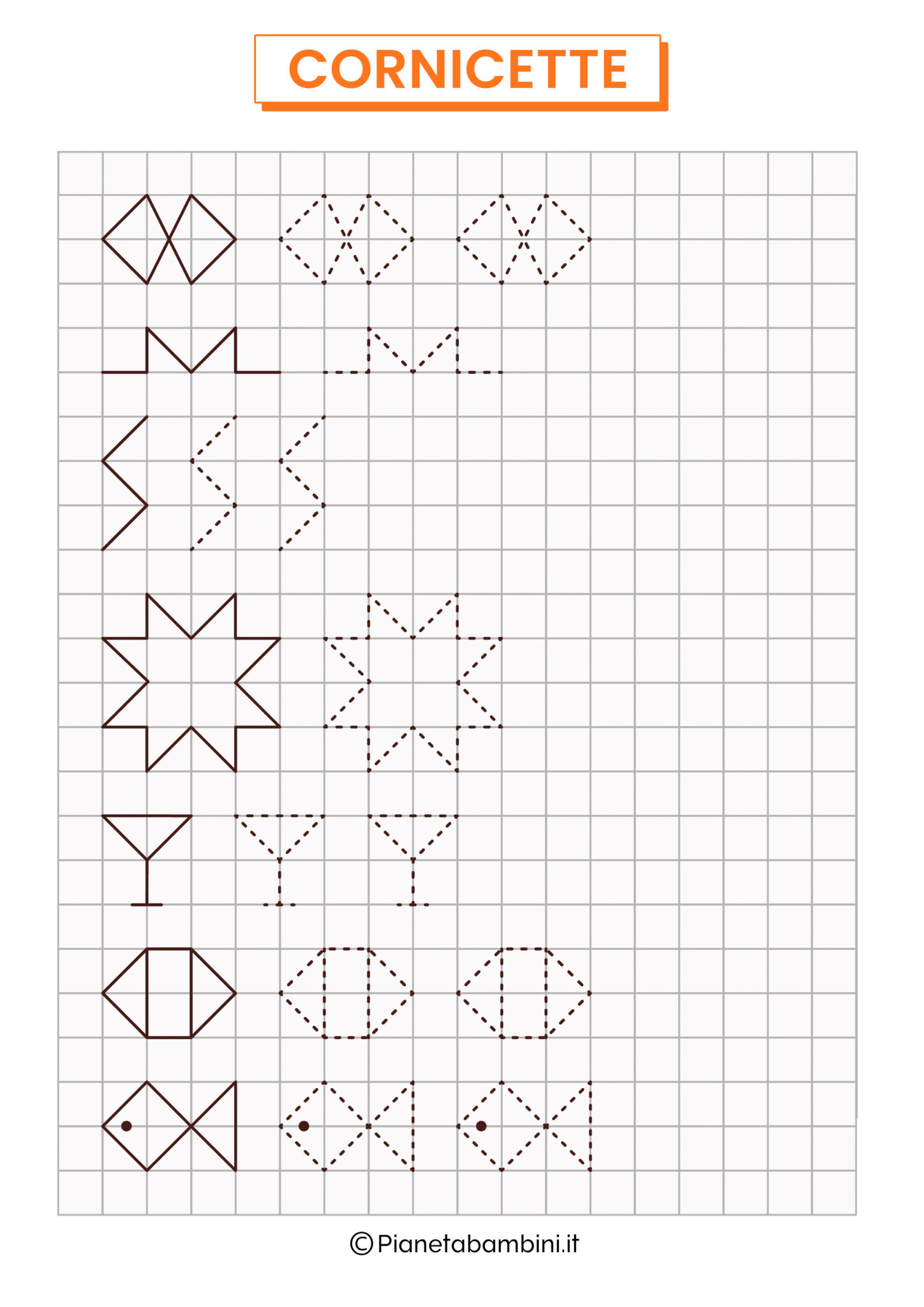 Cornicette a Quadretti Grandi 1 cm | PianetaBambini.it