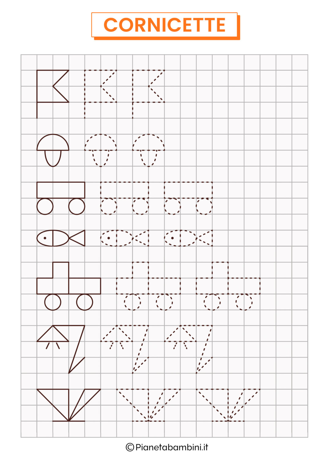Cornicette a Quadretti Grandi 1 cm | PianetaBambini.it