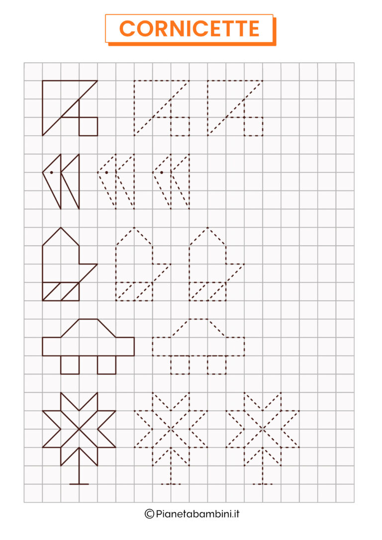 Cornicette a Quadretti Grandi 1 cm | PianetaBambini.it