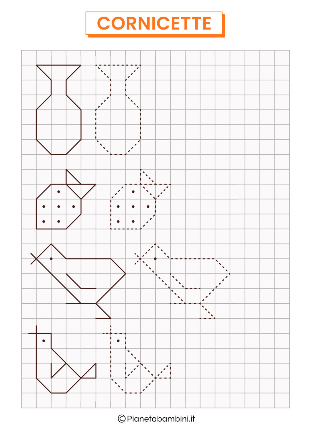 Cornicette a Quadretti Grandi 1 cm | PianetaBambini.it