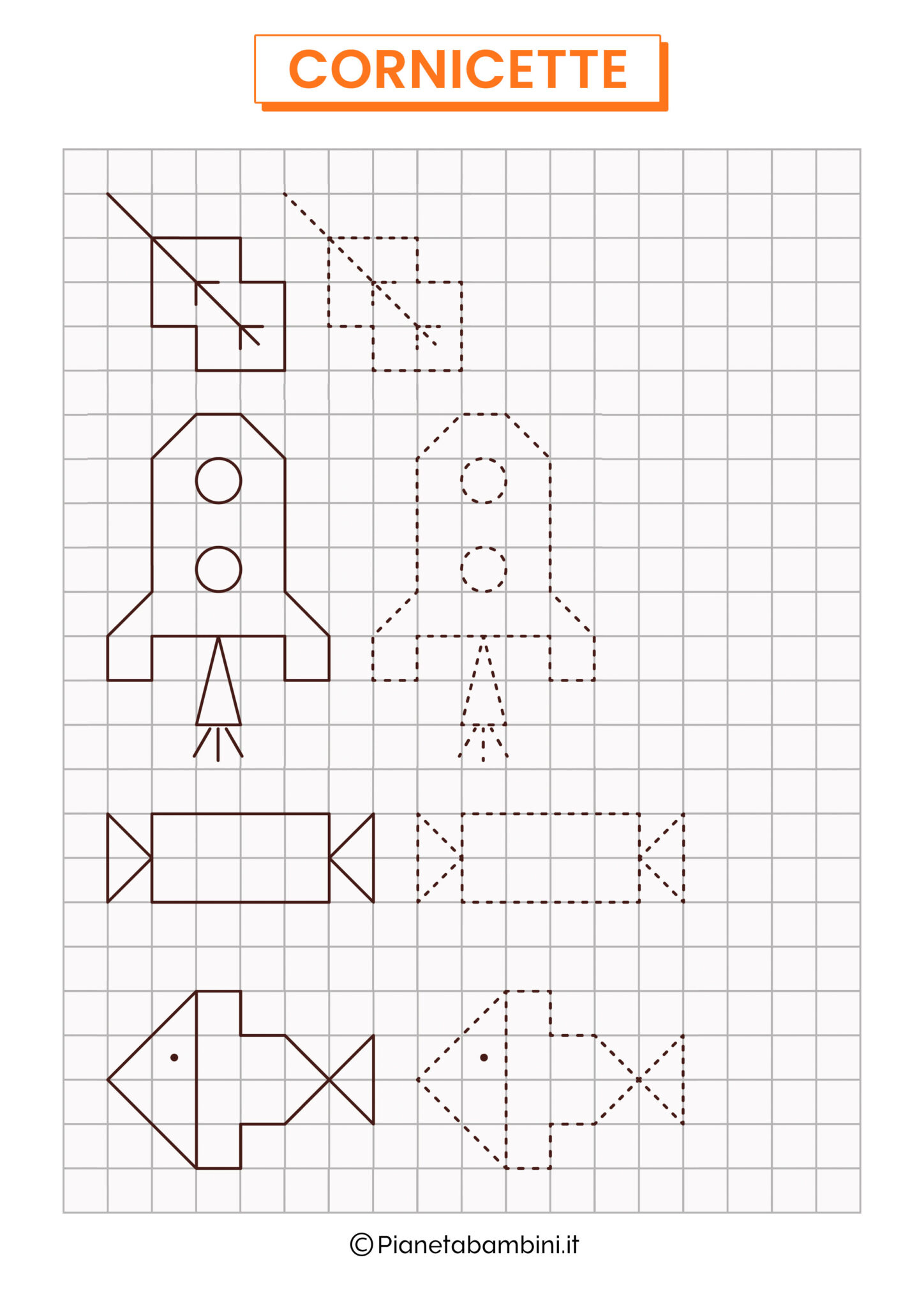 Cornicette a Quadretti Grandi 1 cm | PianetaBambini.it