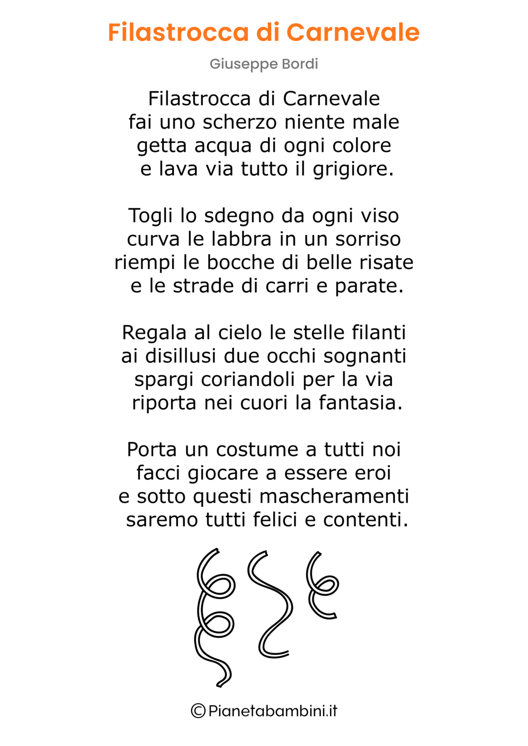 30 Filastrocche di Carnevale Brevi e in Rima | PianetaBambini.it