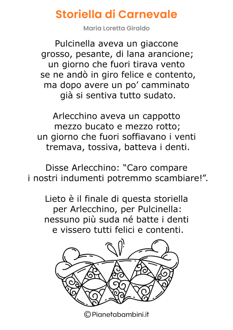 30 Filastrocche di Carnevale Brevi e in Rima | PianetaBambini.it