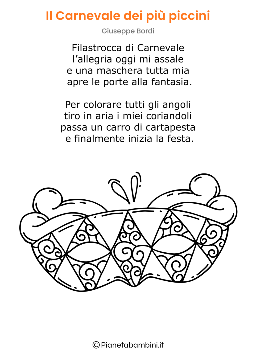 30 Filastrocche di Carnevale Brevi e in Rima | PianetaBambini.it