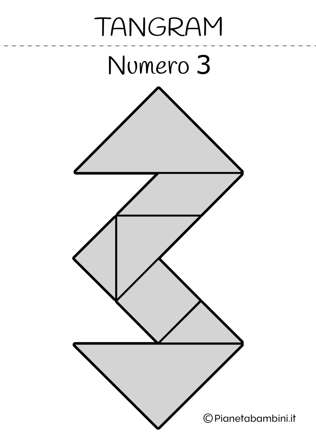Tangram: I Numeri da 0 a 9 da Stampare | PianetaBambini.it