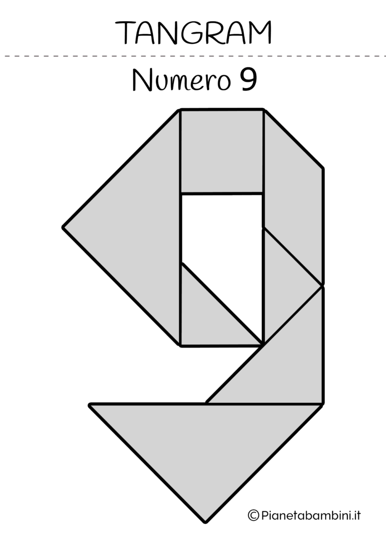 Tangram: I Numeri da 0 a 9 da Stampare | PianetaBambini.it