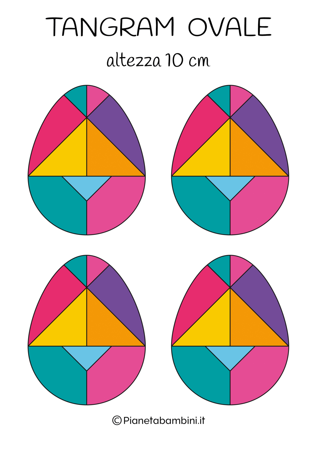 Tangram Ovale da Stampare in PDF | PianetaBambini.it