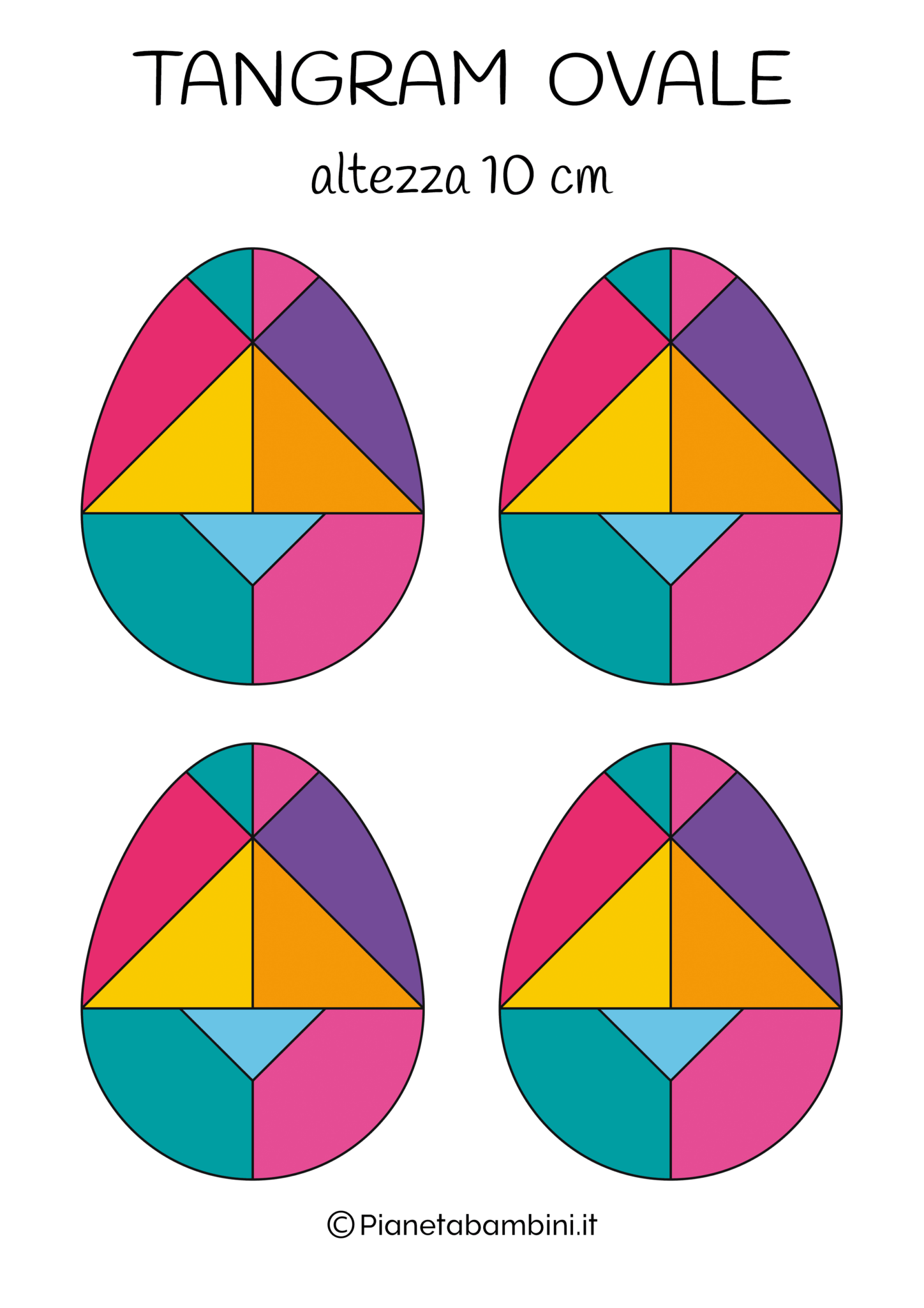Tangram Ovale da Stampare in PDF | PianetaBambini.it