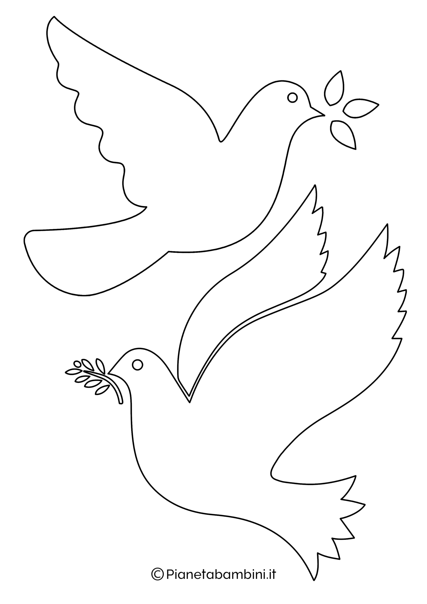 Sagome di Colombe da Stampare e Ritagliare | PianetaBambini.it