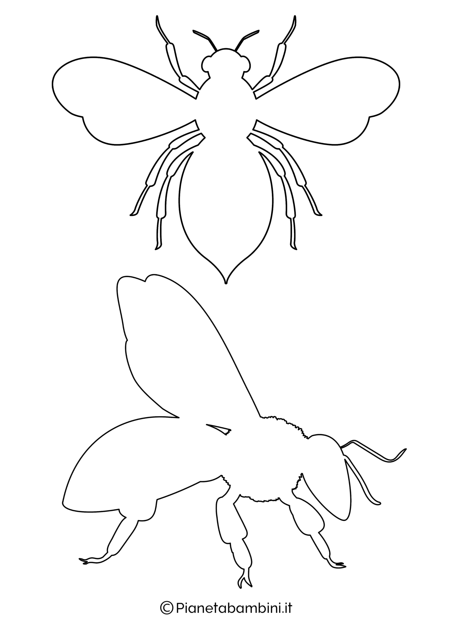 Sagome di Api da Stampare e Ritagliare | PianetaBambini.it