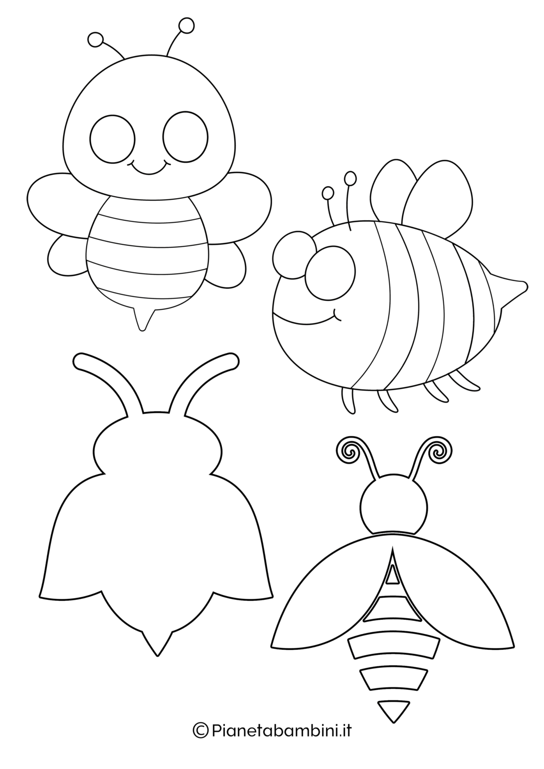 Sagome di Api da Stampare e Ritagliare | PianetaBambini.it