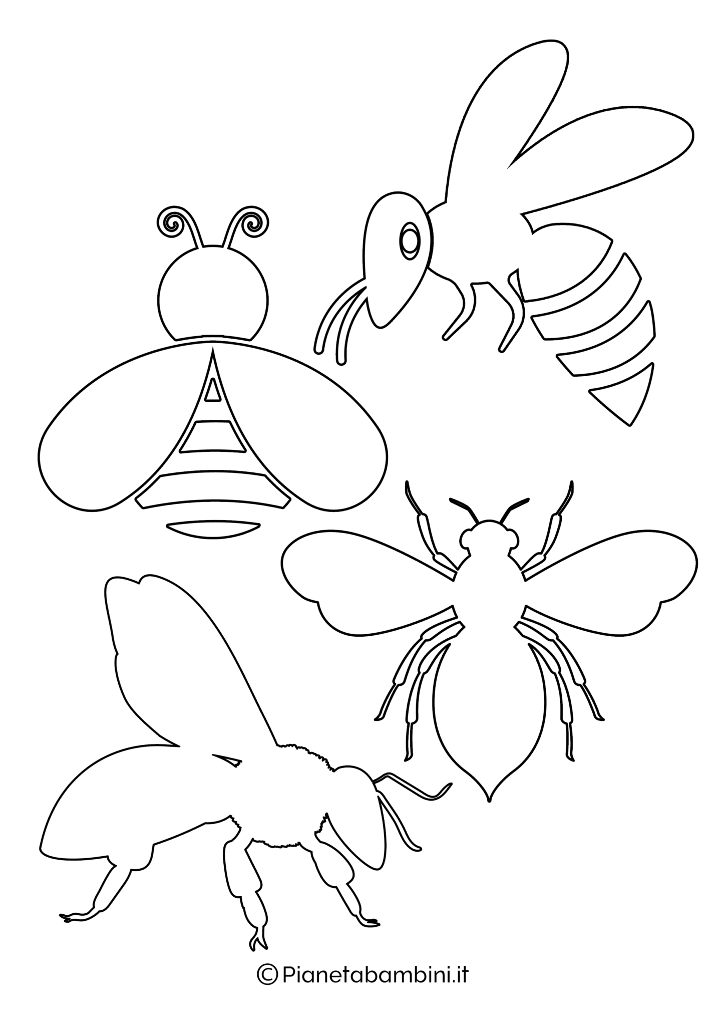 Sagome di Api da Stampare e Ritagliare | PianetaBambini.it
