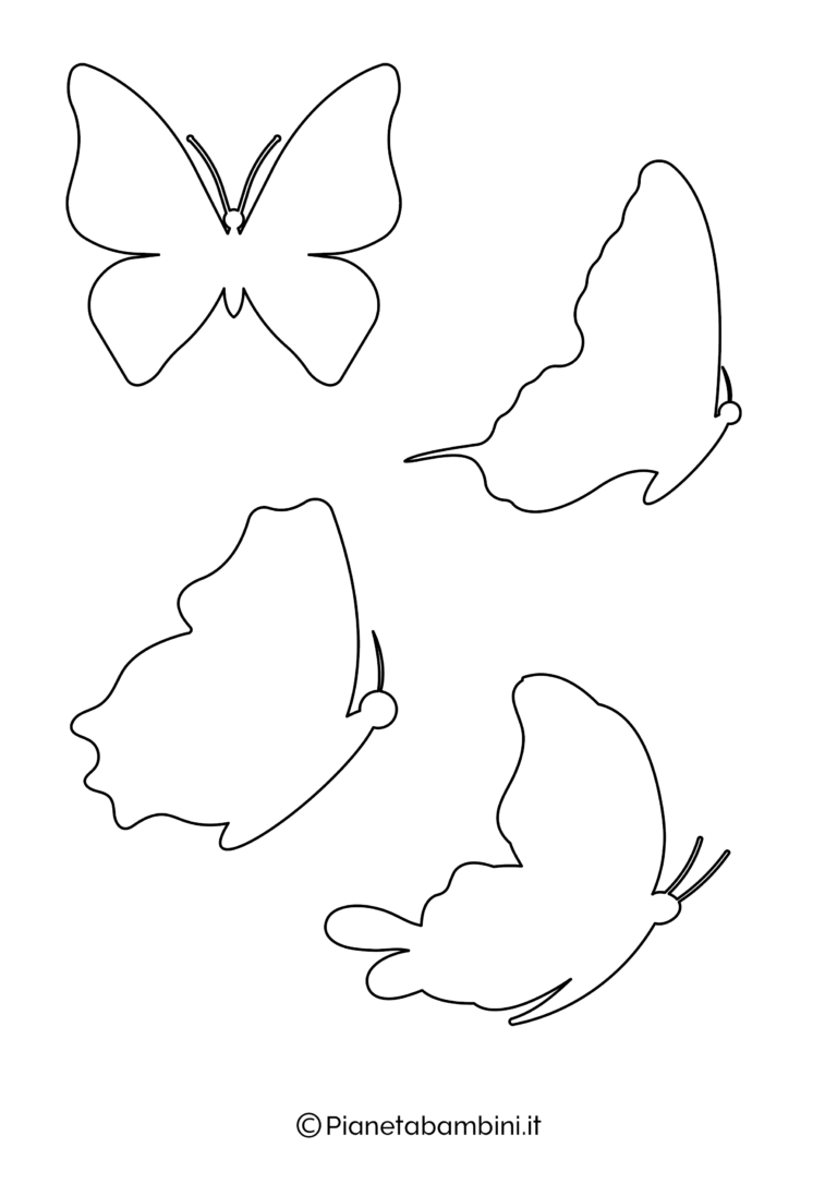 Sagome di Farfalle da Stampare e Ritagliare | PianetaBambini.it