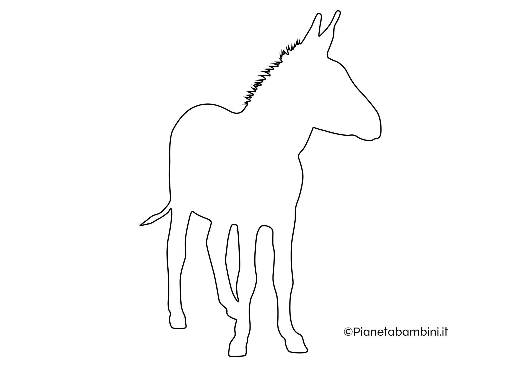 Sagome di Asini da Stampare e Ritagliare | PianetaBambini.it